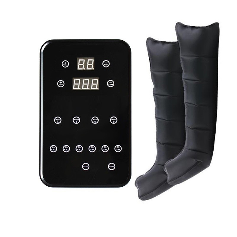 Battery Powered Air Compression Leg Massager Rechargeable 6 Chamber